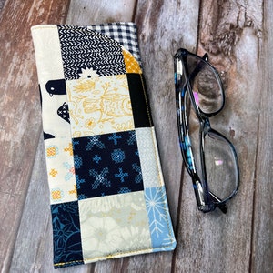 Patchwork Glasses Case, Fabric Glasses Case, Quilted Glasses Case, Soft ...