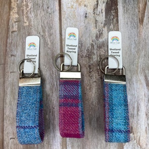 Shetland Tweed Keyring, Tweed Keyring, Wool Keyring, Handmade Keychain ...