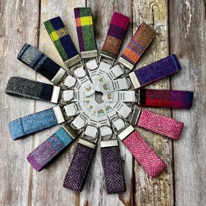 Shetland Tweed Keyring, Tweed Keyring, Wool Keyring, Handmade Keychain ...