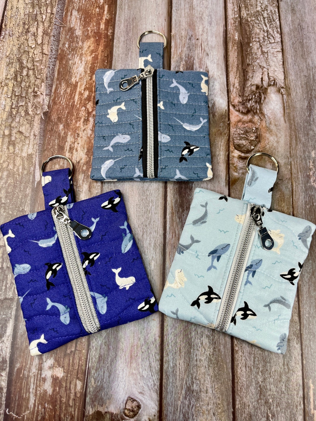 Orca Quilted Mini Zip Pouch, Coin Purse, Keyring Purse, Emergency Kit ...