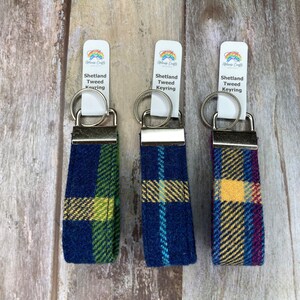 Shetland Tweed Keyring, Tweed Keyring, Wool Keyring, Handmade Keychain ...