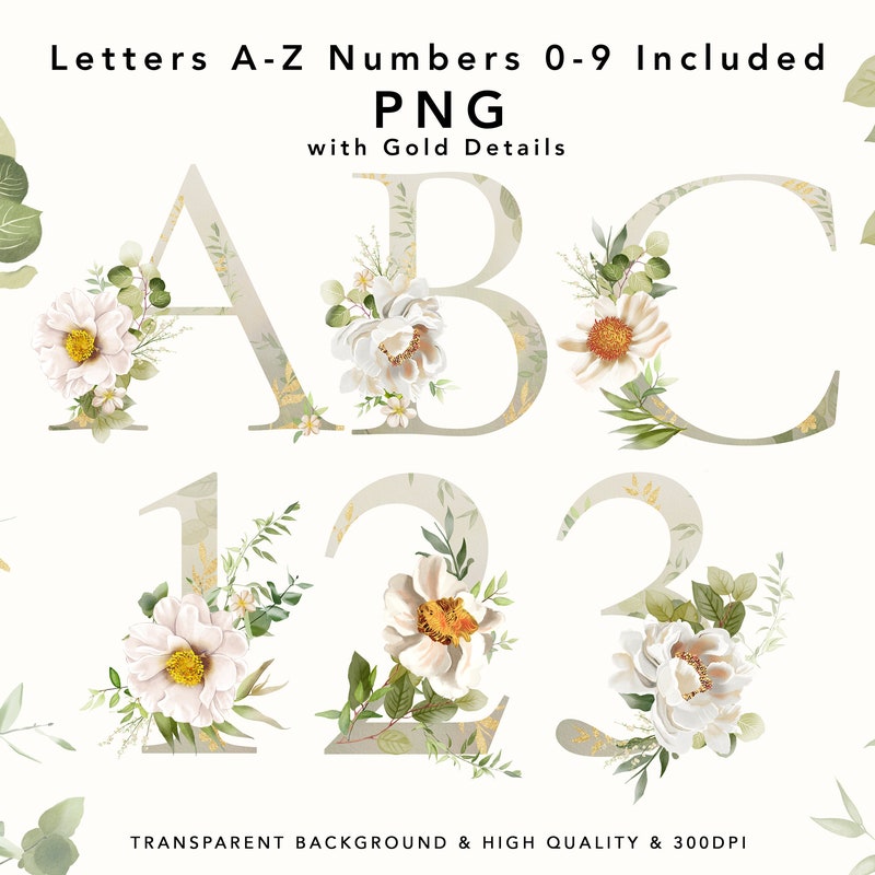 Floral Alphabet - Etsy