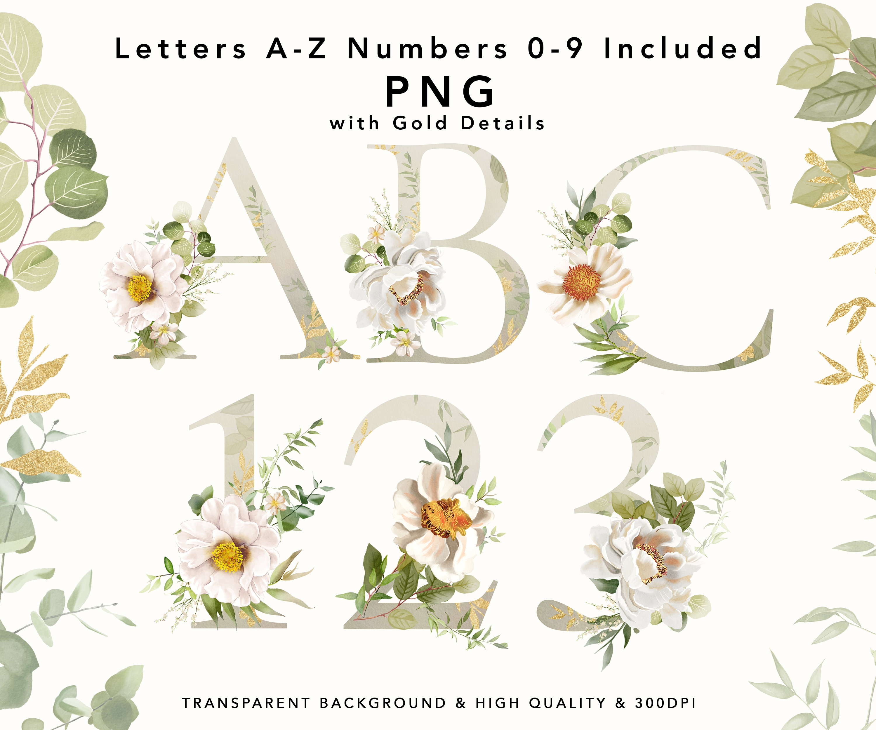 Watercolor Floral Alphabet Png Floral Letter Watercolor Png Wedding ...