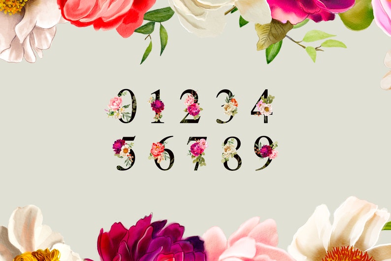 Watercolor Floral Letter Digital Download PNG Files Hand Painted Pink ...