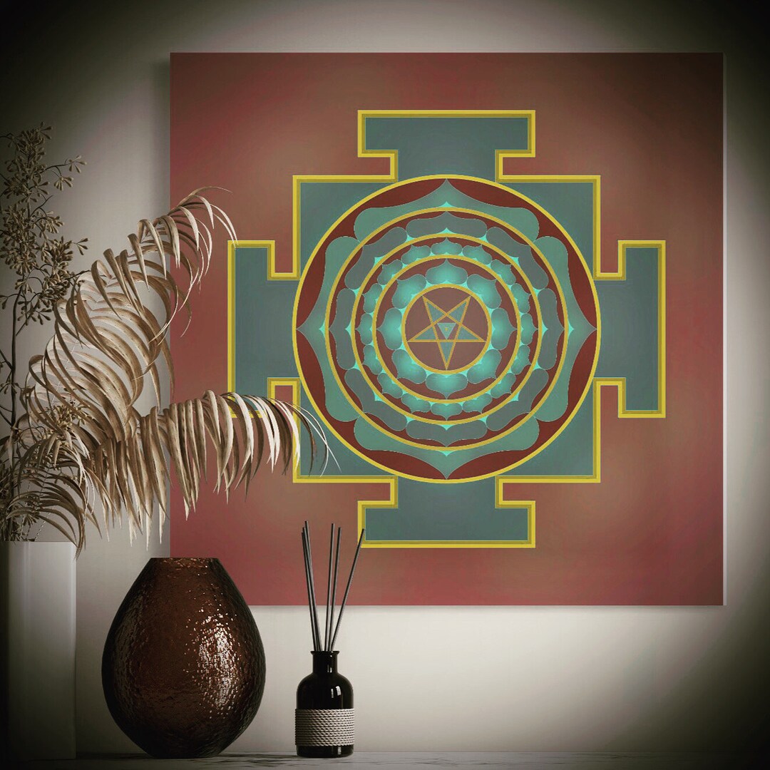 Goddess Matangi Yantra Canvas Print | Sacred Geometry Art, Solid Wood ...