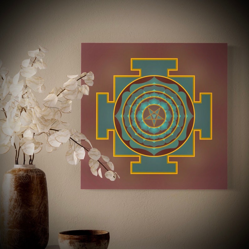 Yantra Art: Meditative Geometric Canvas Giclee Print (24" X 24") for ...