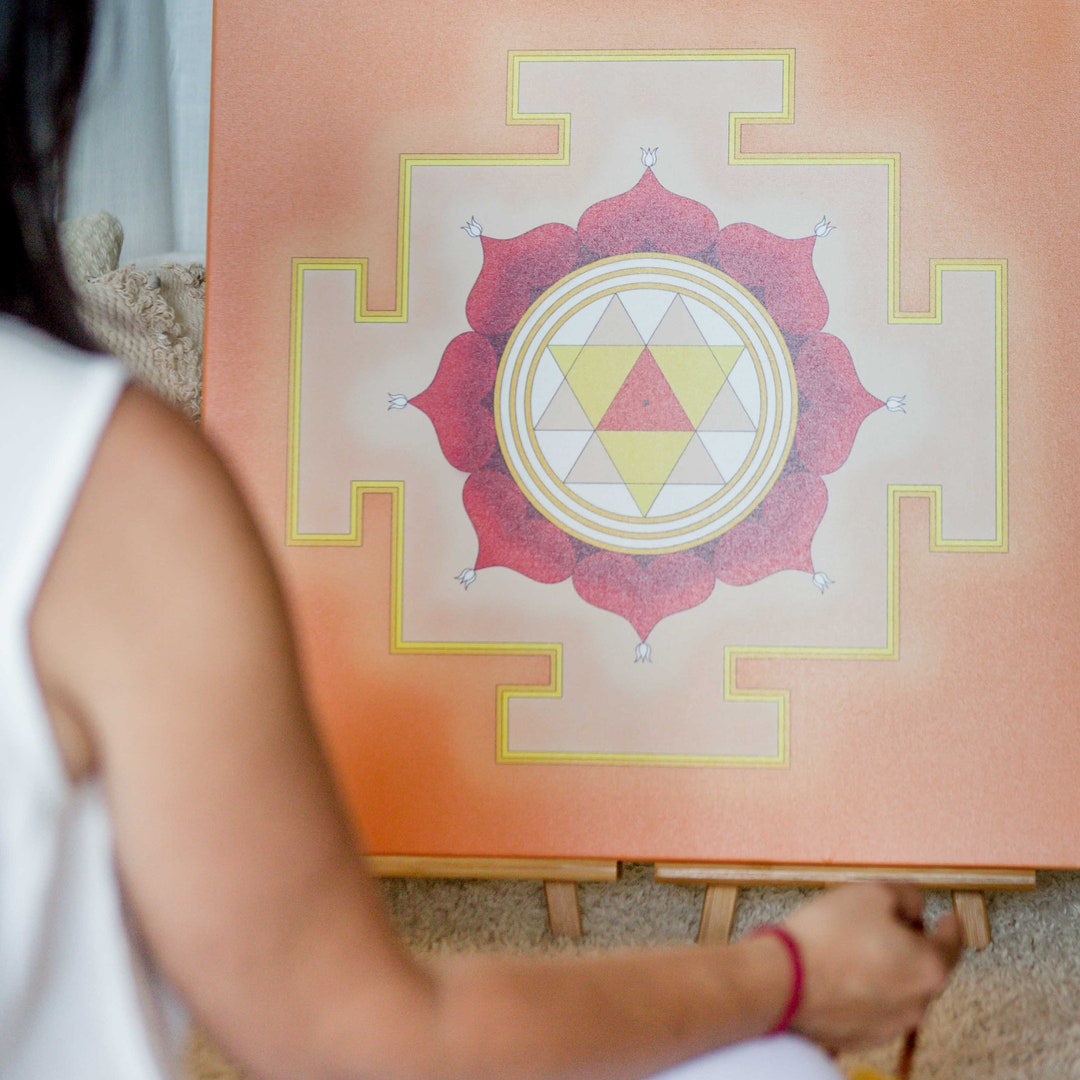 Goddess Durga Yantra Canvas Print: Sacred Geometric Art, Vaastu Design ...