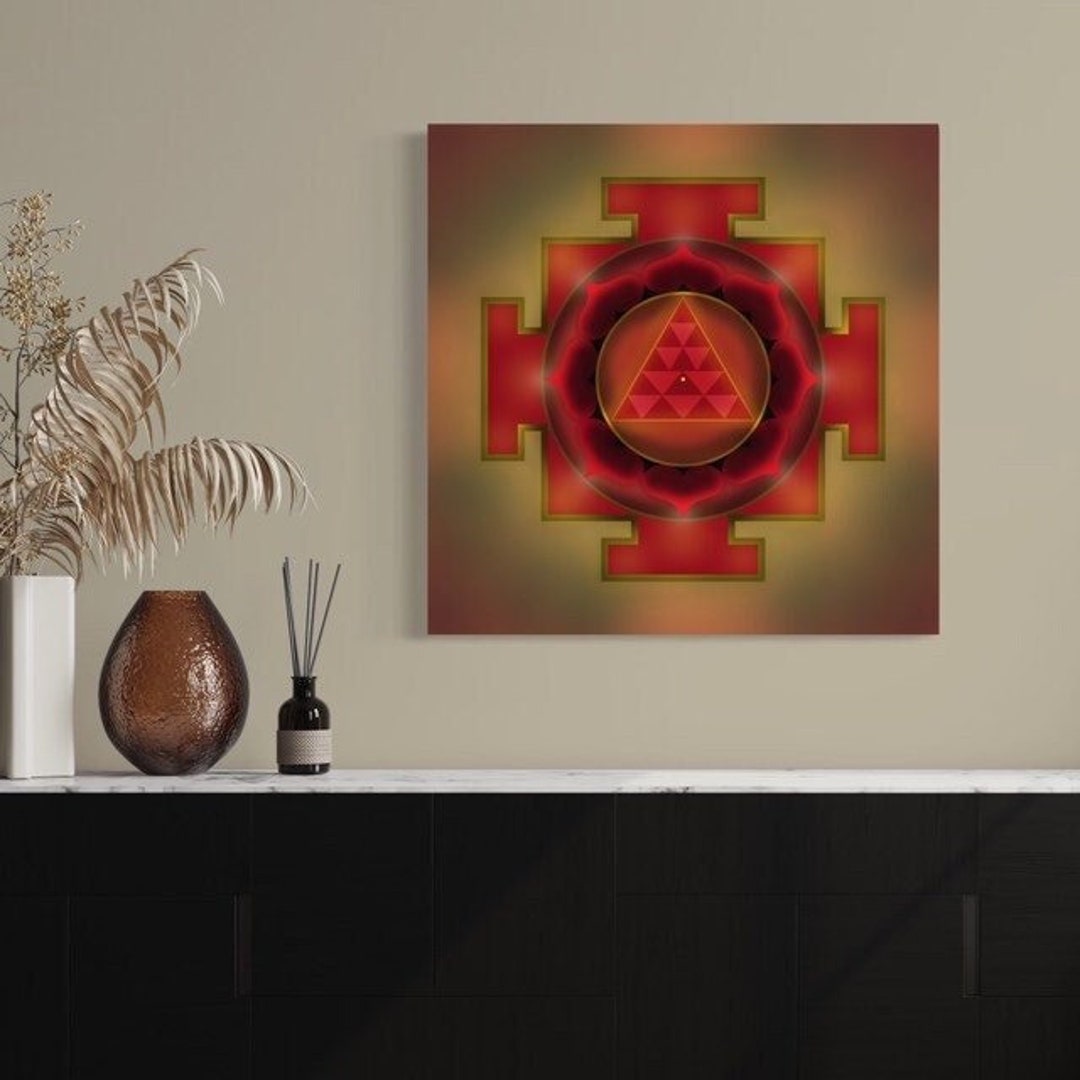 Mars Yantra | Meditative Geometric Art | Quality Canvas Giclee Print ...