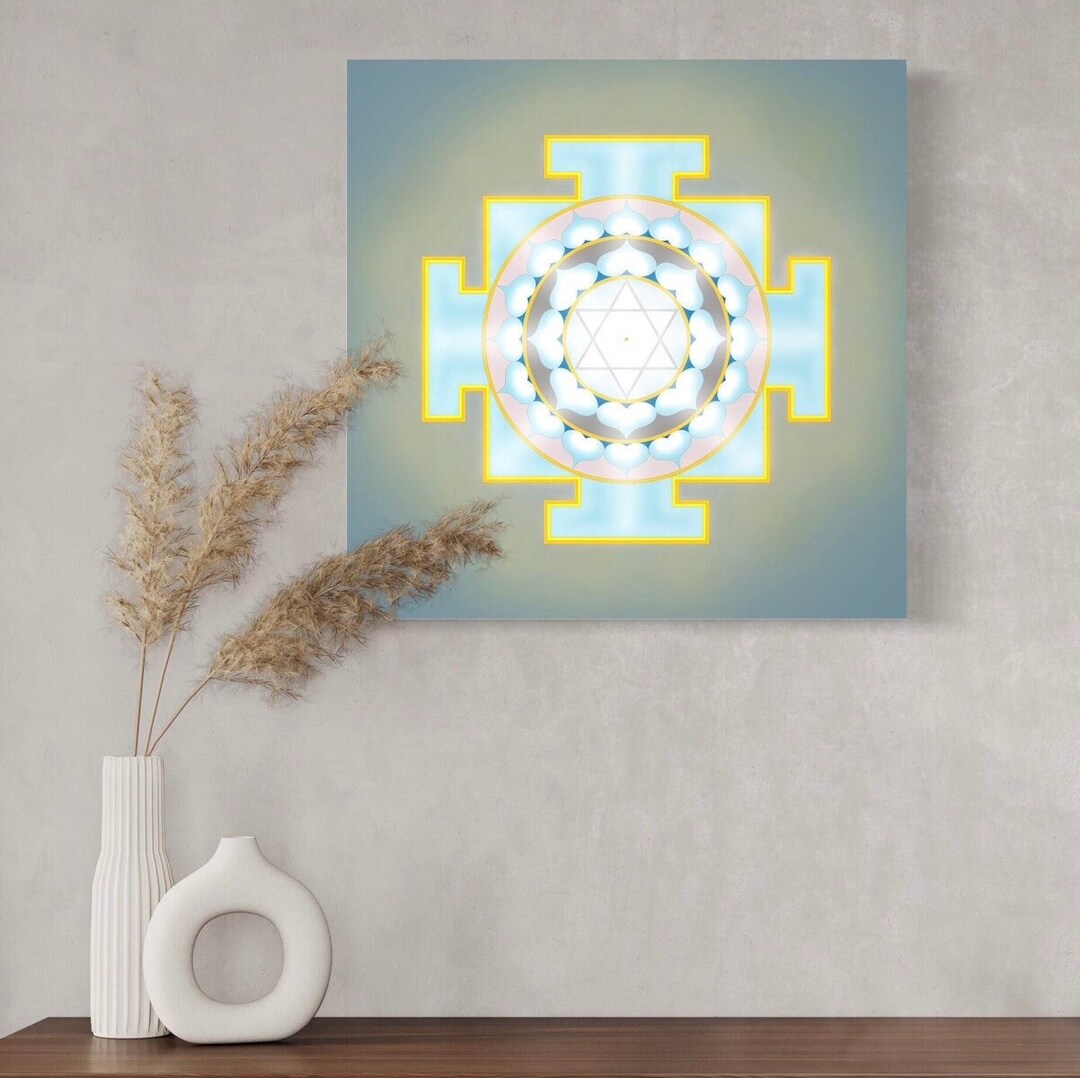 Moon Yantra Meditative Geometric Art Quality Canvas Giclee - Etsy