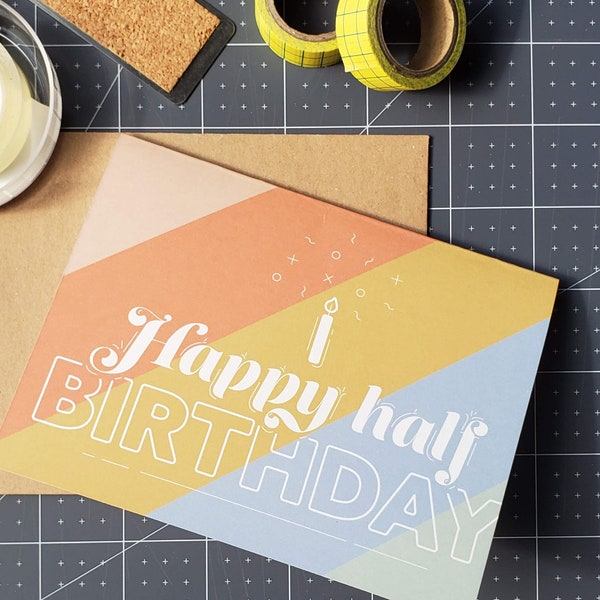 Half Birthday Card - Etsy