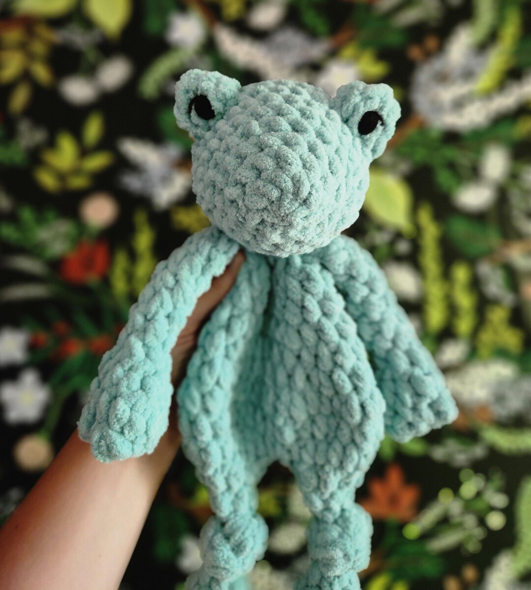 Tessa Toad Knotted Crochet Lovey: Seafoam Frog Snuggler - Etsy