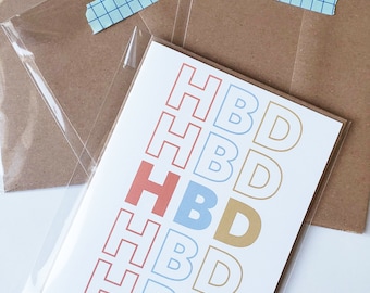 Hbd Card - Etsy