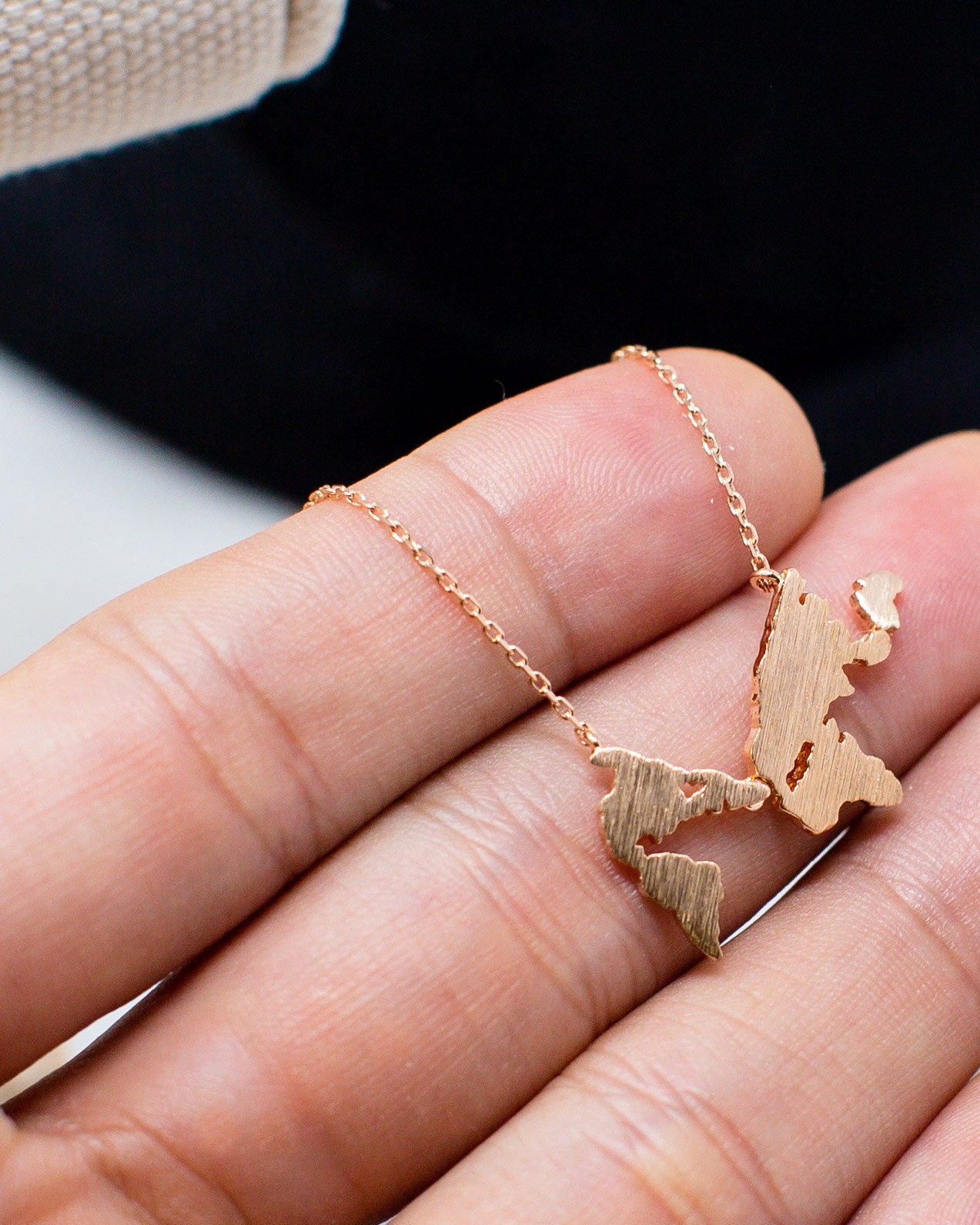 World Map Charm Necklace Globe Charm Necklace World - Etsy