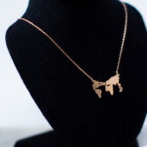 World Map Charm Necklace, Globe Charm Necklace, World Necklace, Travel ...