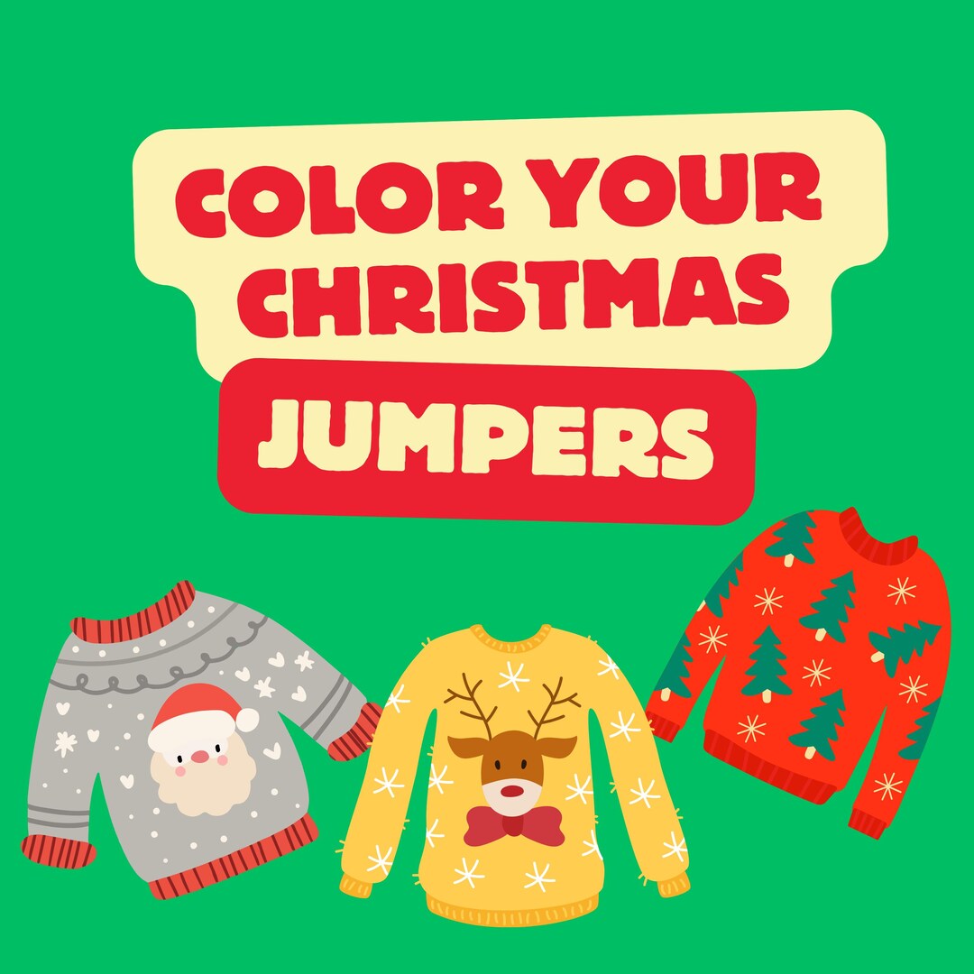 Christmas Jumper Coloring Pages / Book - Etsy