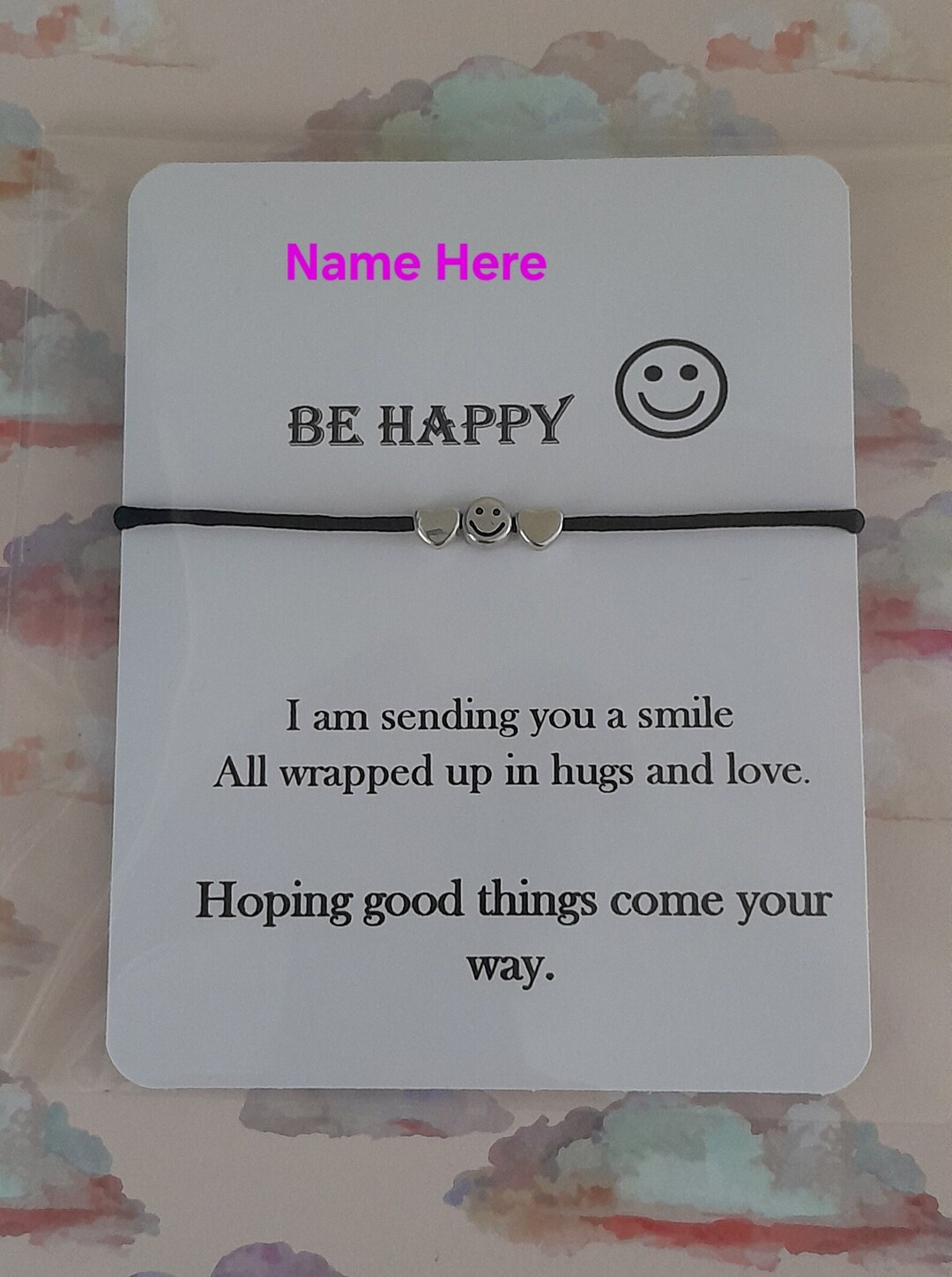 Personlised Happiness Bracelet, Positive Mindset Bracelet, Happiness ...