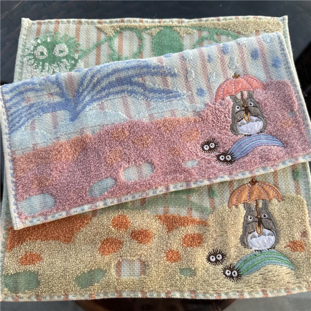 Anime Characters Towels, Square Embroidered Plant Bathroom Towels ...