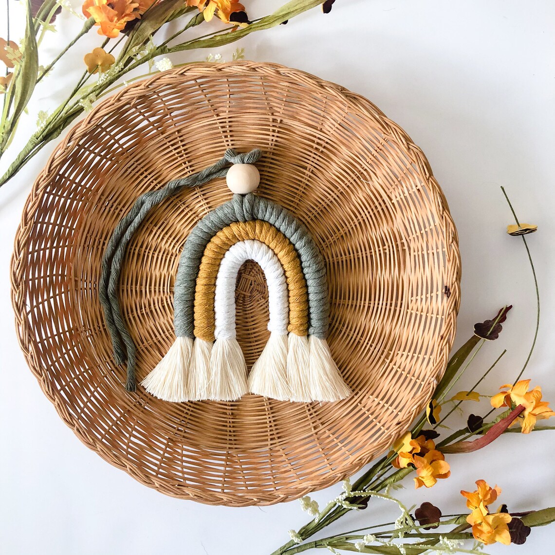 Macrame rainbow Car hanger/Rainbow macrame/Rear view mirror | Etsy