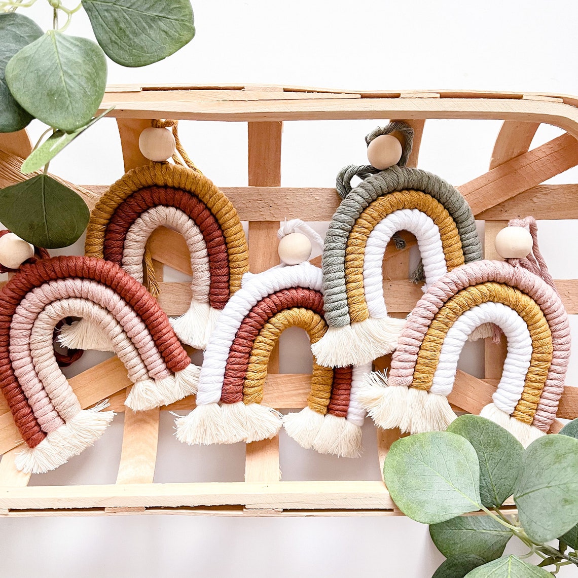 Macrame Rainbow Car Hanger/rainbow Macrame/rear View Mirror - Etsy