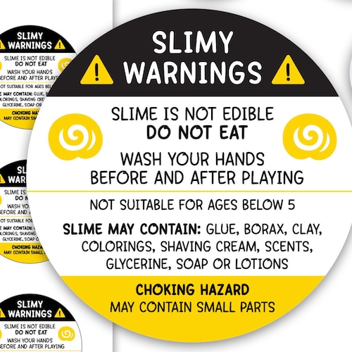 Slime Warning Label Template / Slime Labels / Slime Business / - Etsy