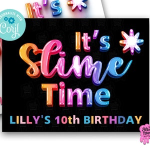 EDITABLE Slime Posters / Slime Birthday Party / Slime Sign / - Etsy