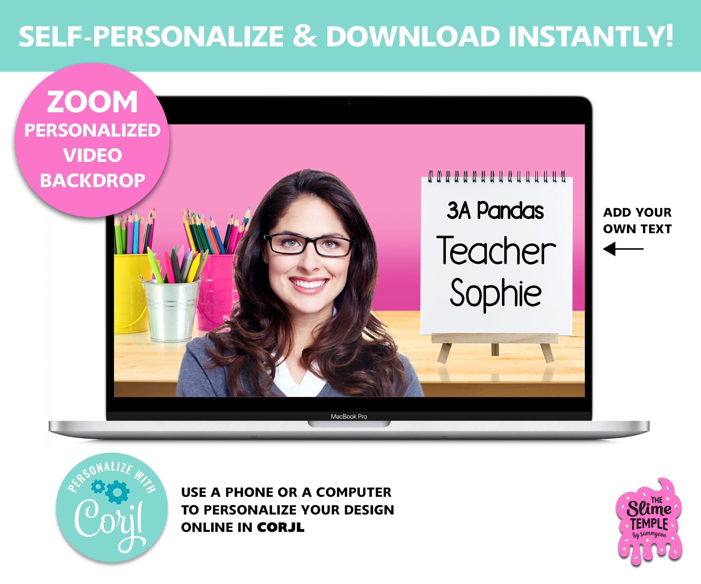 Personalised Teacher ZOOM Backdrop Editable Background Zoom Class Zoom ...