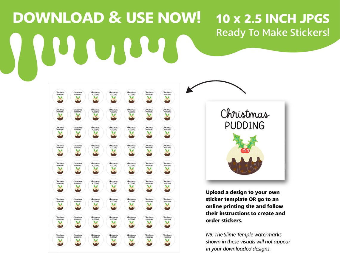 10 Christmas Slime Names Design Bundle / Slime Pot Stickers / - Etsy ...