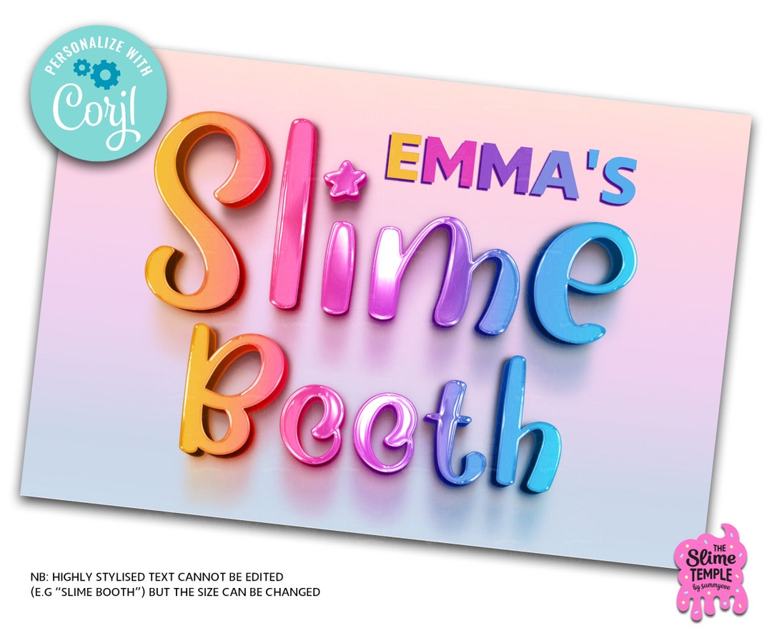 EDITABLE Slime Booth Posters / Slime Shop / Slime Birthday Party ...