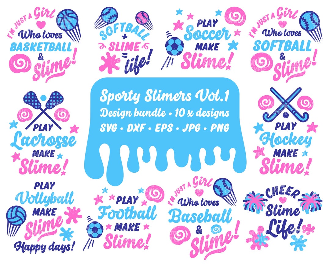 SPORTY SLIMERS Design Bundle VOL.1 Slime Party Gift Softball - Etsy