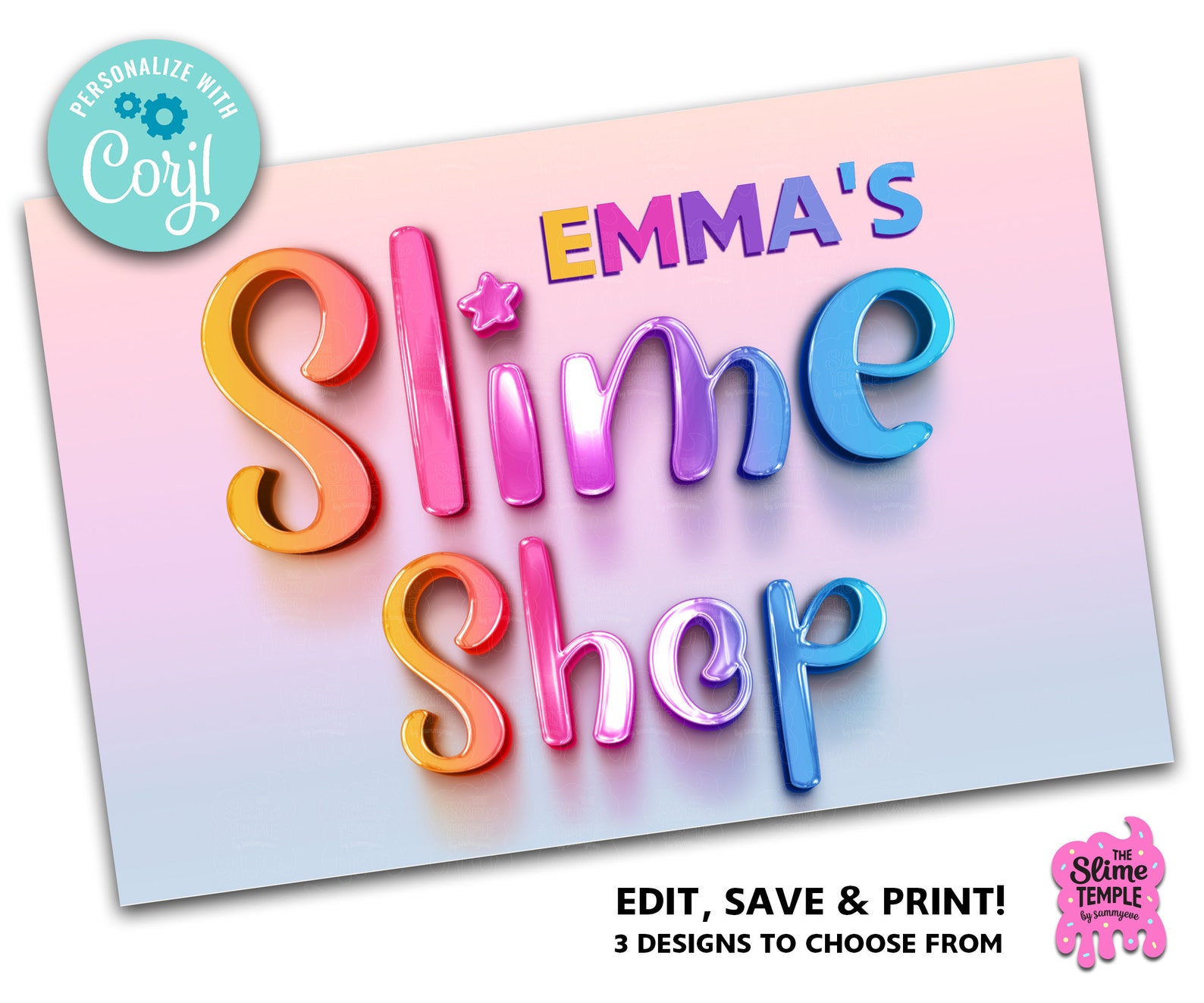 EDITABLE Slime Booth Posters / Slime Shop / Slime Birthday Party ...