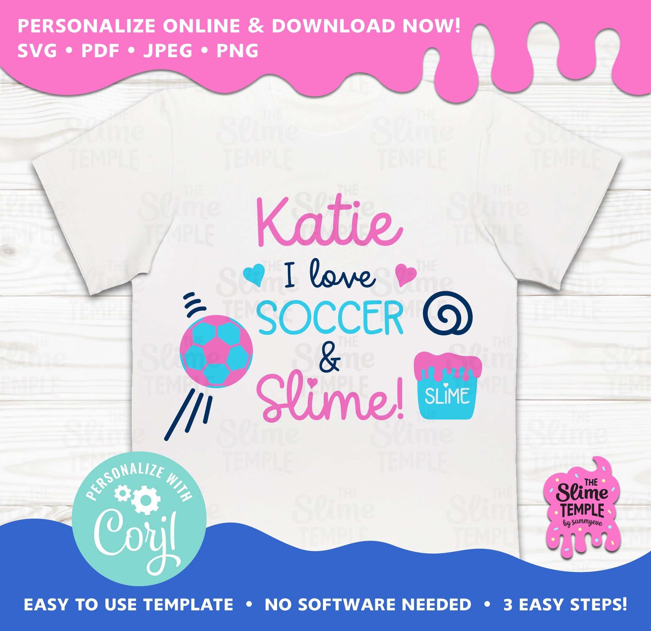 PERSONALIZED Soccer & Slime SVG / Slime Svg / Soccer Girl / Soccer and ...