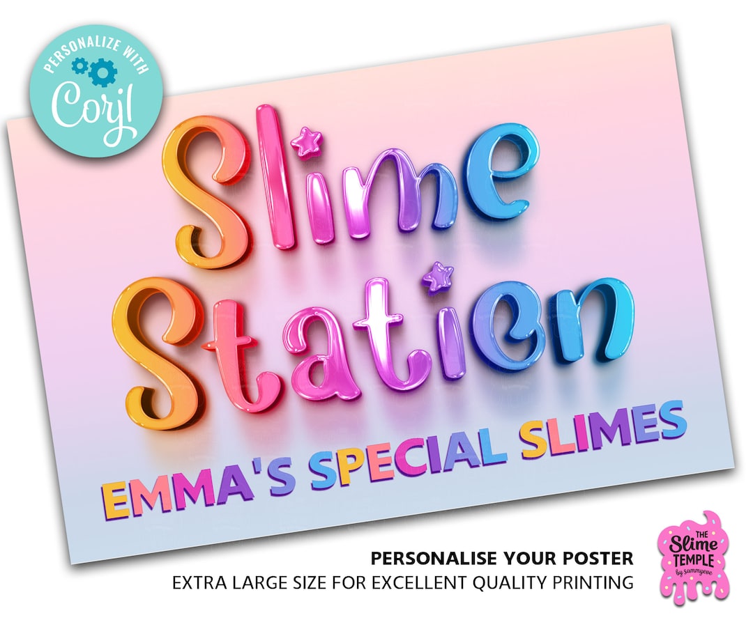 EDITABLE Slime Posters / Slime Shop / Slime Birthday Party / Slime Sign ...