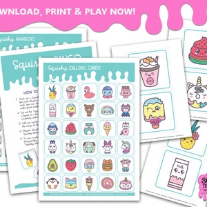 Squishy BINGO Game / Printable Bingo Cards / Squishy Party Game / Slime ...