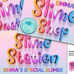 EDITABLE Slime Posters / Slime Shop / Slime Birthday Party / Slime Sign ...