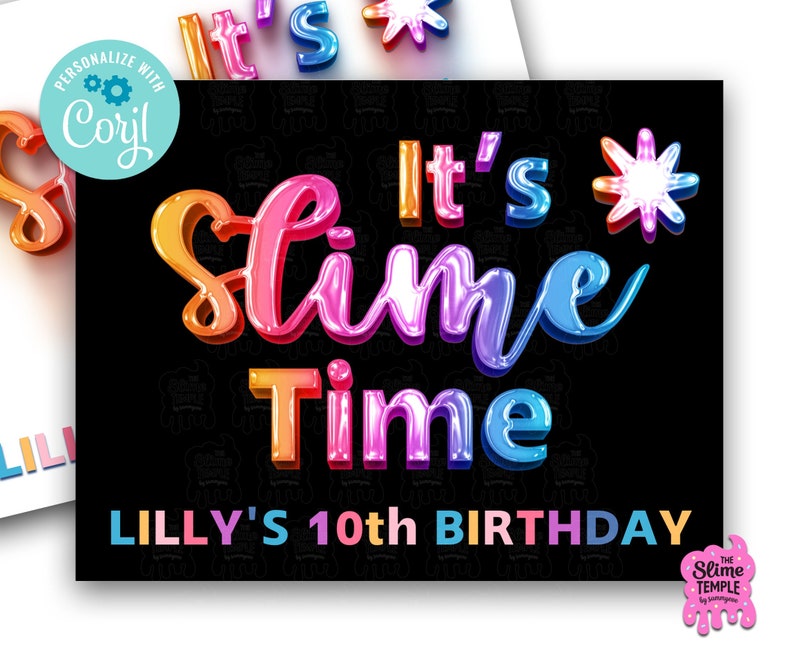 EDITABLE Slime Posters / Slime Birthday Party / Slime Sign / Slime ...