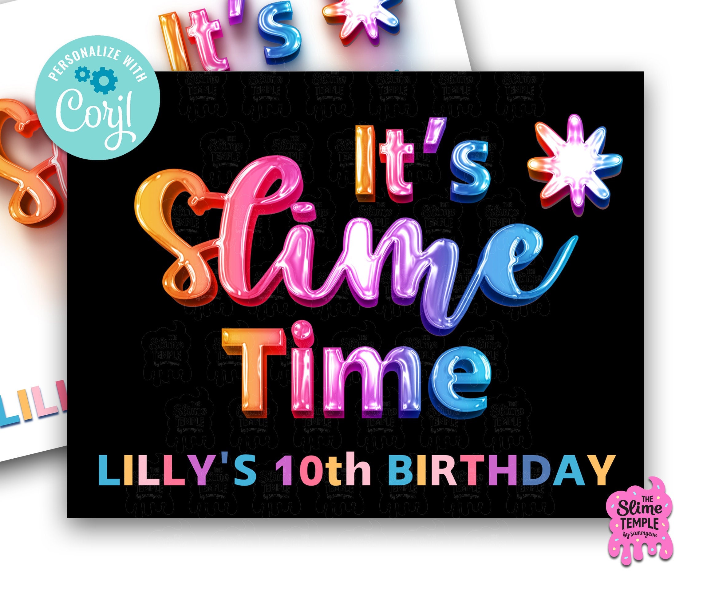 EDITABLE Slime Posters / Slime Birthday Party / Slime Sign / Slime ...