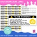 EDITABLE Slime Warning Standard Labels / Avery Standard Size Template ...