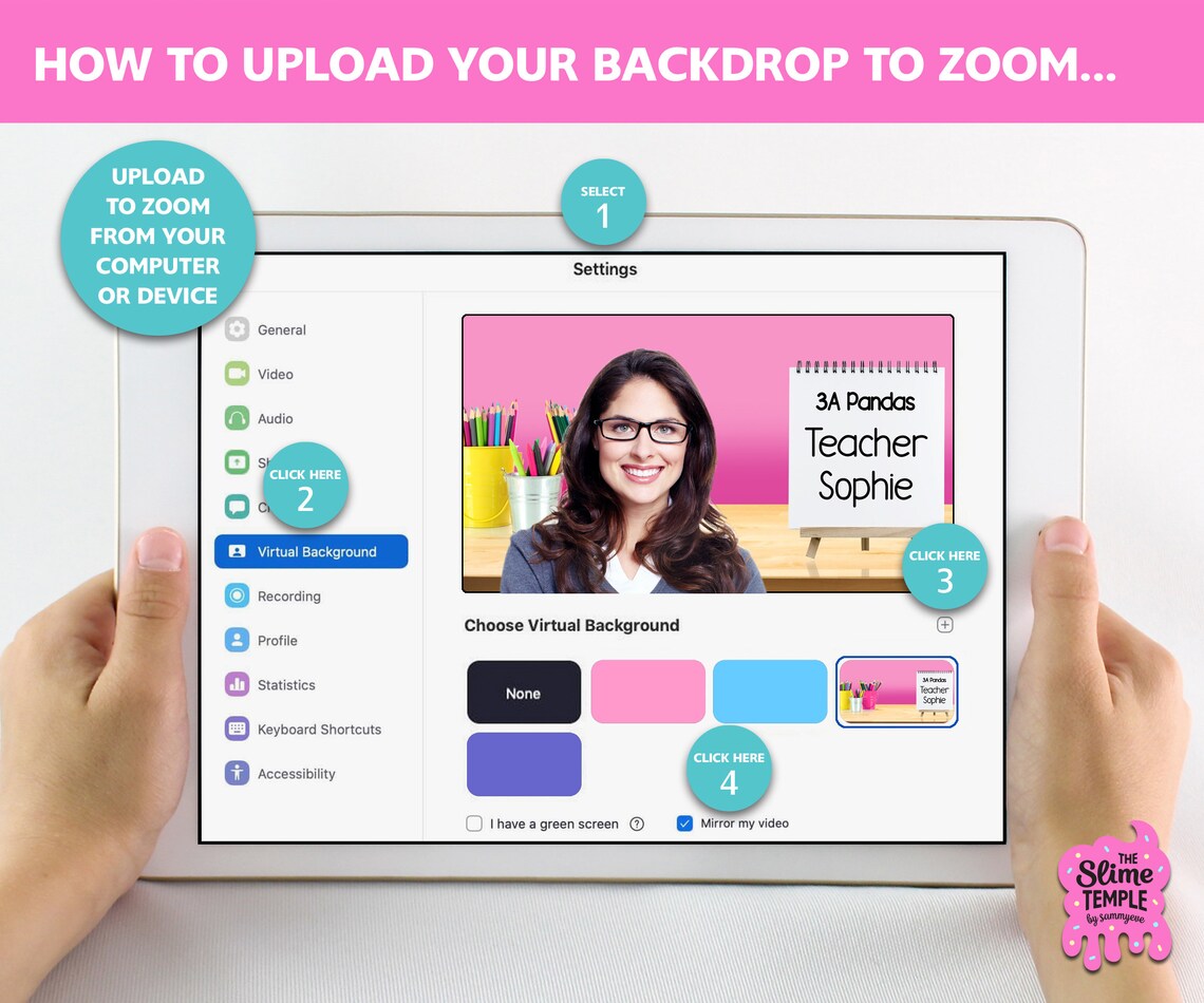 Personalised Teacher ZOOM Backdrop Editable Background Zoom Class Zoom ...