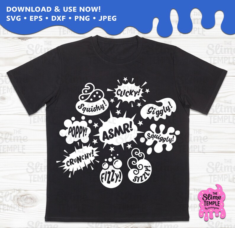 Slime Sounds Svg / ASMR Sounds Svg / Slime Svg / Asmr Gift / Slime Gift ...