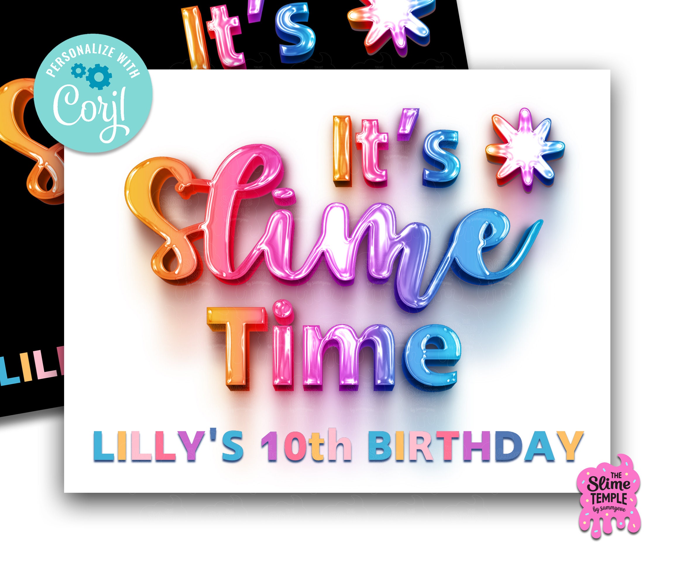 EDITABLE Slime Posters / Slime Birthday Party / Slime Sign / Slime ...