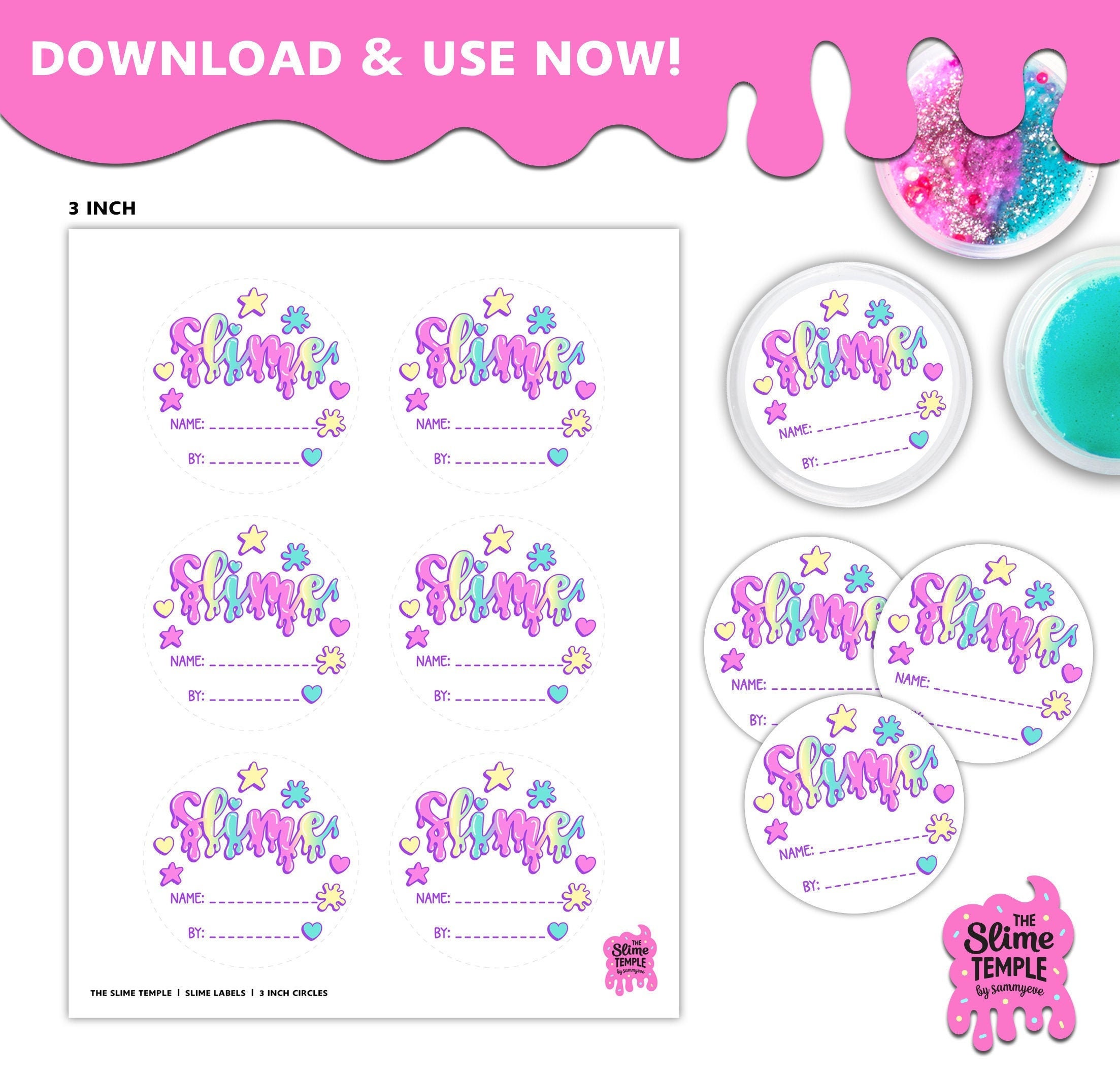 Slime Party Labels / Slime Making Party Labels / Slime Labels - Etsy