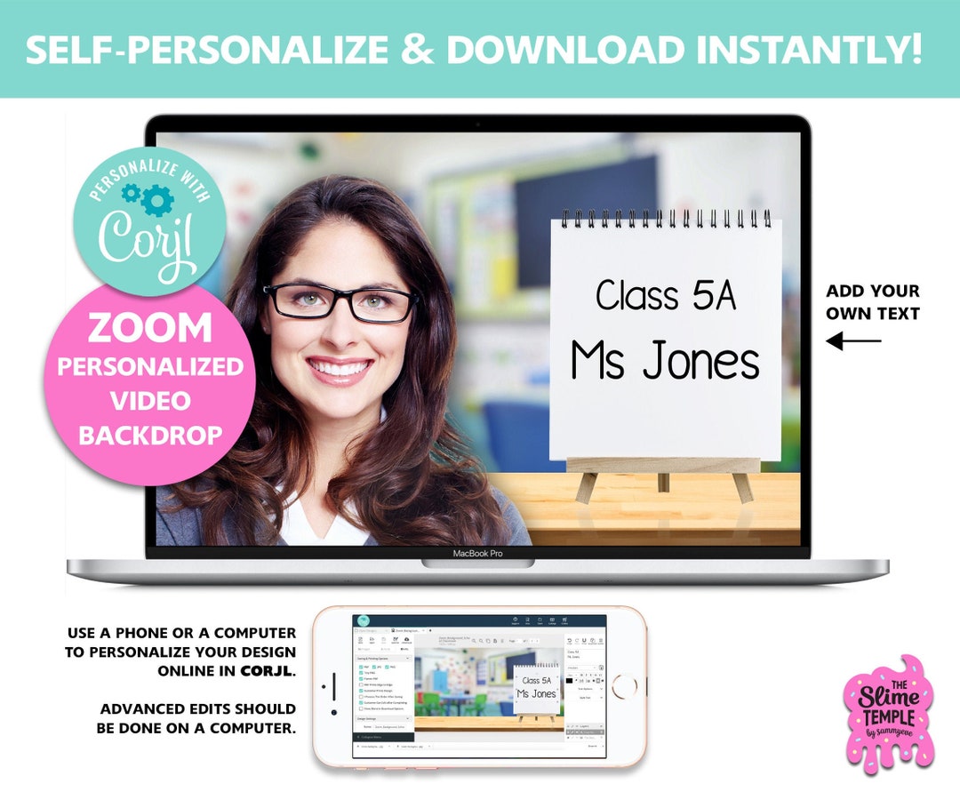Personalised Teacher ZOOM Backdrop Editable Background Zoom Class Zoom ...
