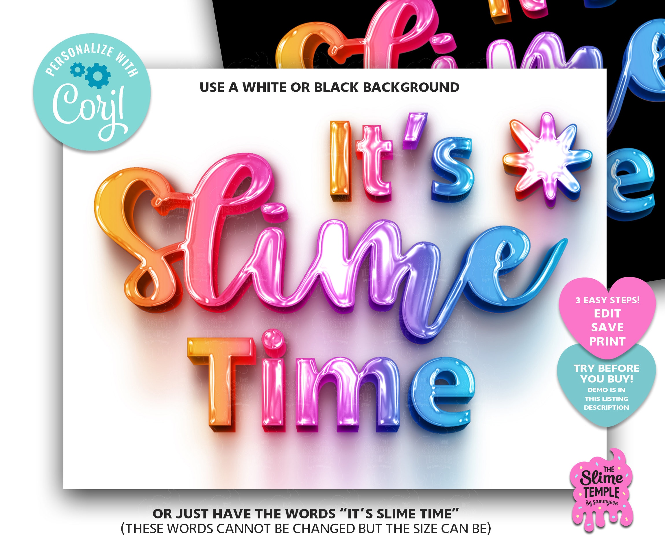 EDITABLE Slime Posters / Slime Birthday Party / Slime Sign / Slime ...