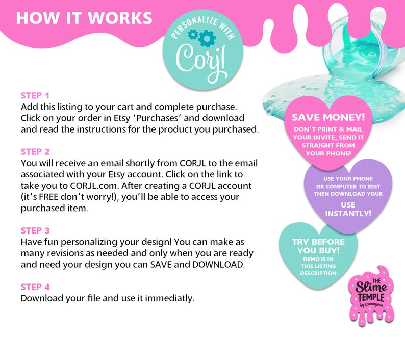 EDITABLE Slime Sleepover Party Invite / Slime Birthday Party / Slumber ...