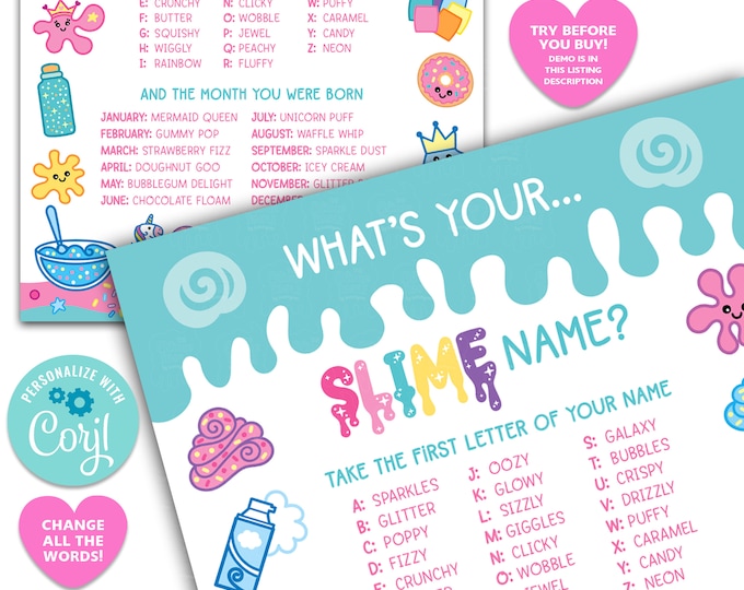 Slime BINGO Game / Printable Bingo Cards / Slime Party Game / Bingo ...
