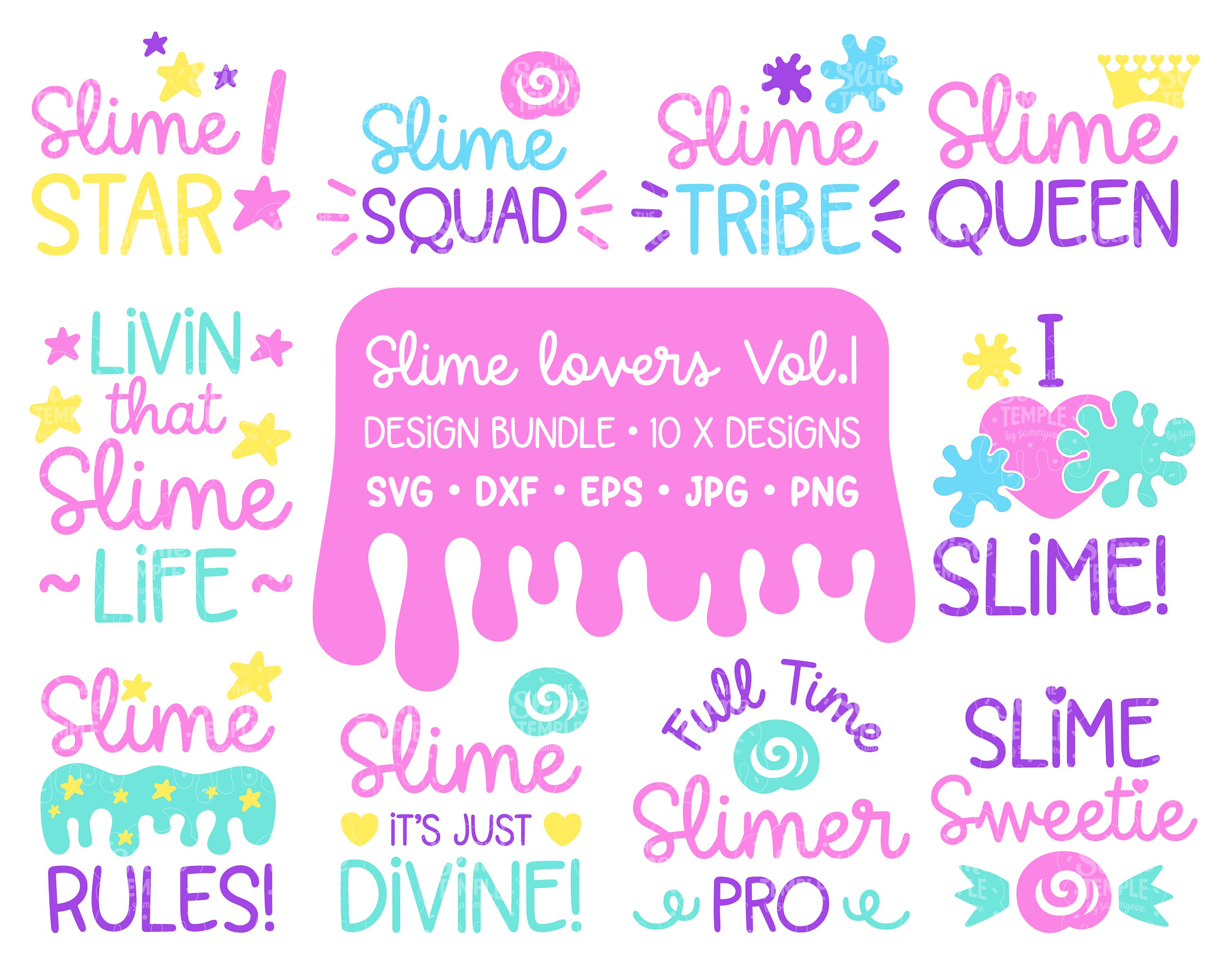SLIME LOVERS Design Bundle VOL.1 / Slime Svg / Slime Queen / Slime ...
