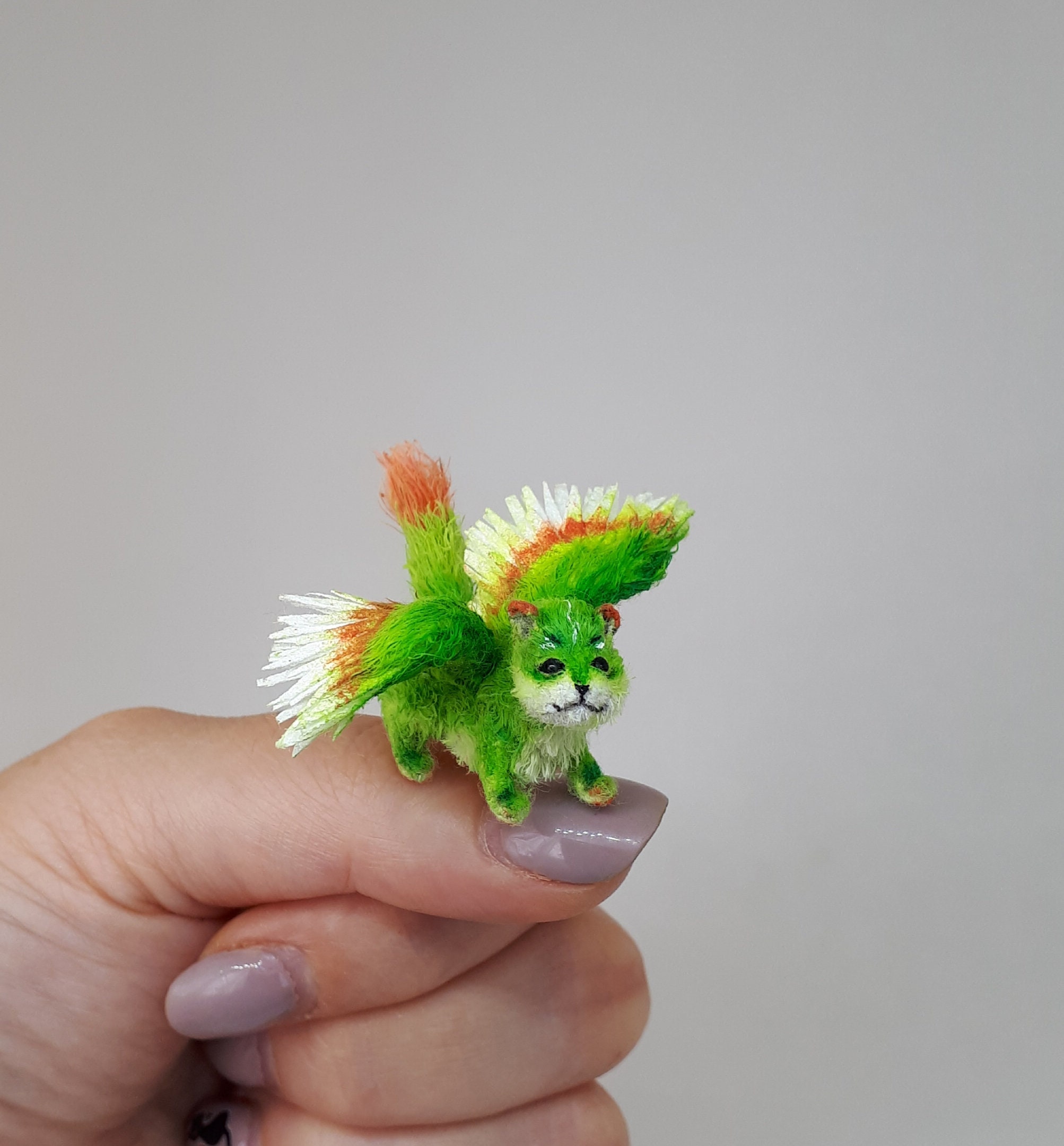 Micro cat Handmade cat doll. Amigurumi animal crochet Miniature stuffed ...