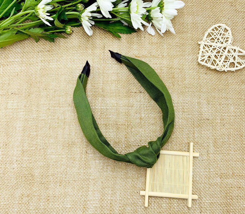 Army Green Linen Knot Headbandarmy Green Knotted - Etsy