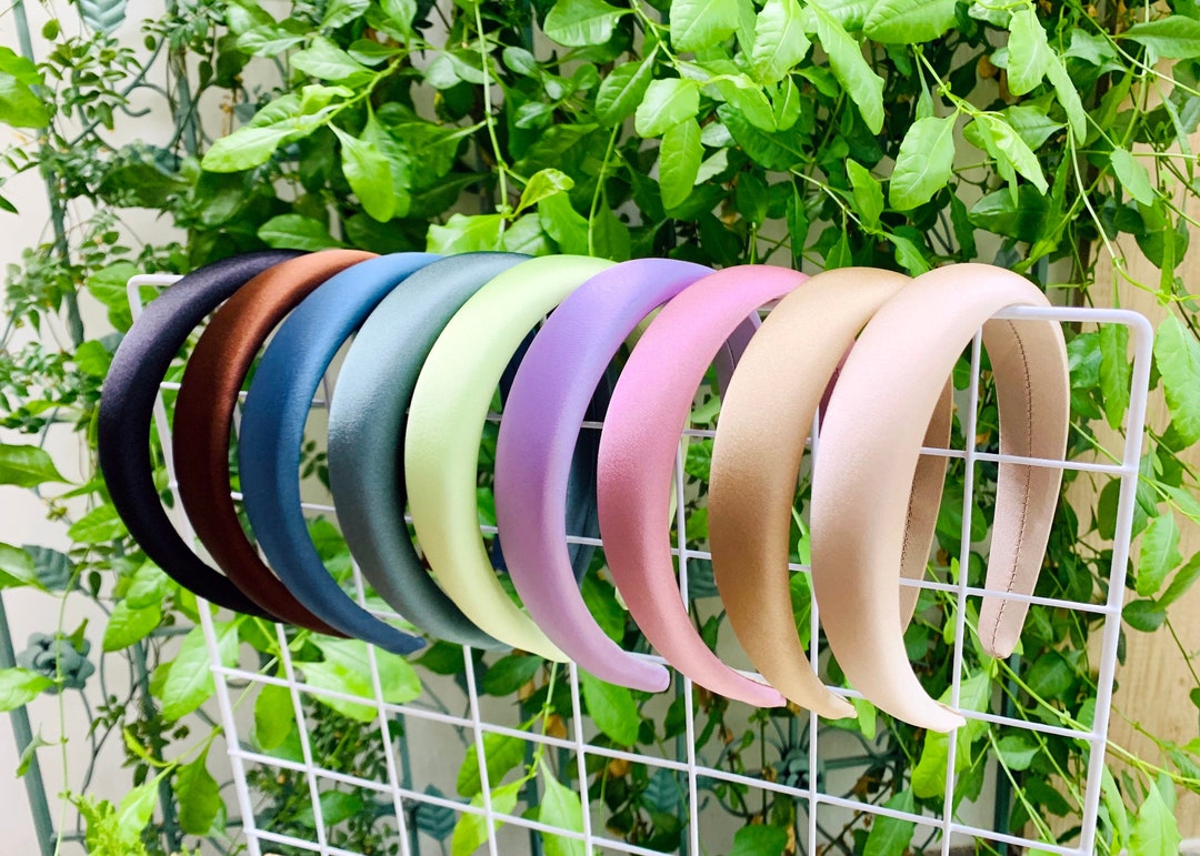 Satin Padded Headband,headbands for Women,solid Color Headband,padded ...