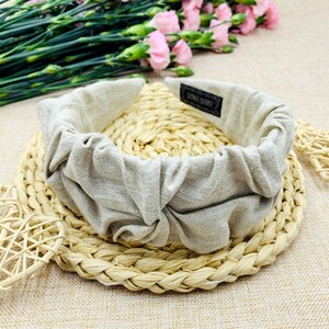 Original Linen Pleated Headband,linen Ruched Ruffle Headband,linen ...